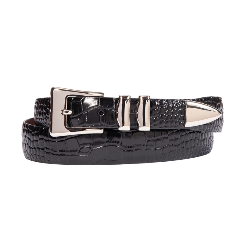Tapered Tipped Alligator Embossed Belt - Bullock & Jones